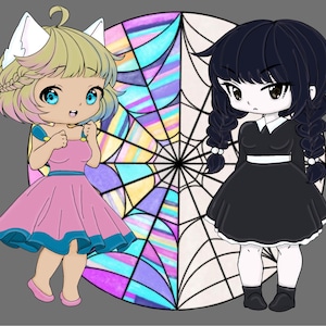 Procreate Chibi Pose Stamp Brushes 34 Procreate Chibi Sitting Poses Cartoon Manga Character ...