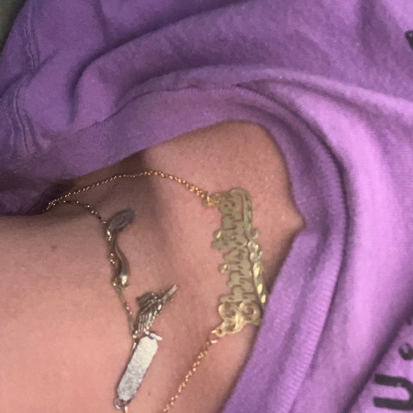 Personalized Double Name Plate in Sterling Silver With Gold Plated - Etsy