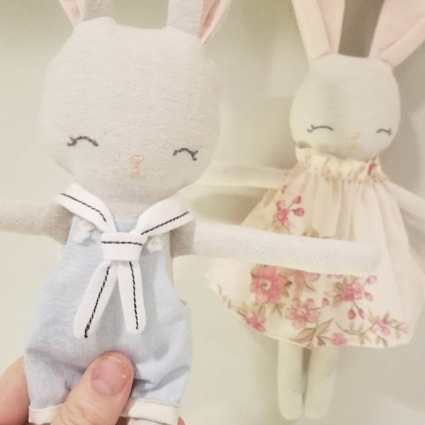 Fabric Bunnies With Clothes Pattern and Instructions (english) - Etsy