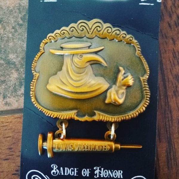 Badge of Honor Plague Doctor Vaccine Enamel Pin - Etsy