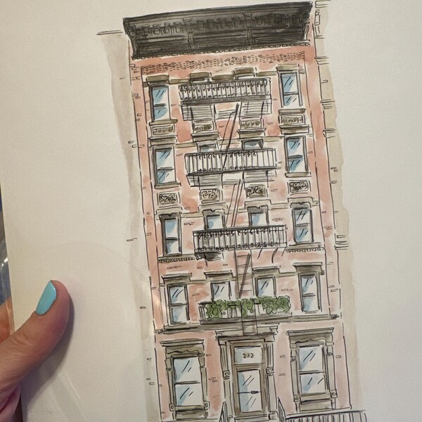 Custom House hand-drawn Sketch 8x10 Pen and Ink Drawing Doodle Bar Home ...