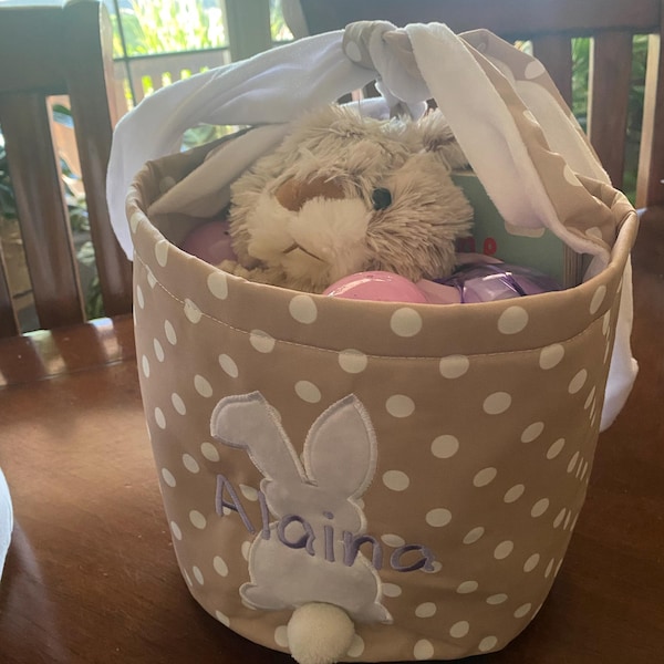 Custom Easter Basket | Embroidered Easter Basket for Kids | Personalized Bunny Baskets | Easter ...