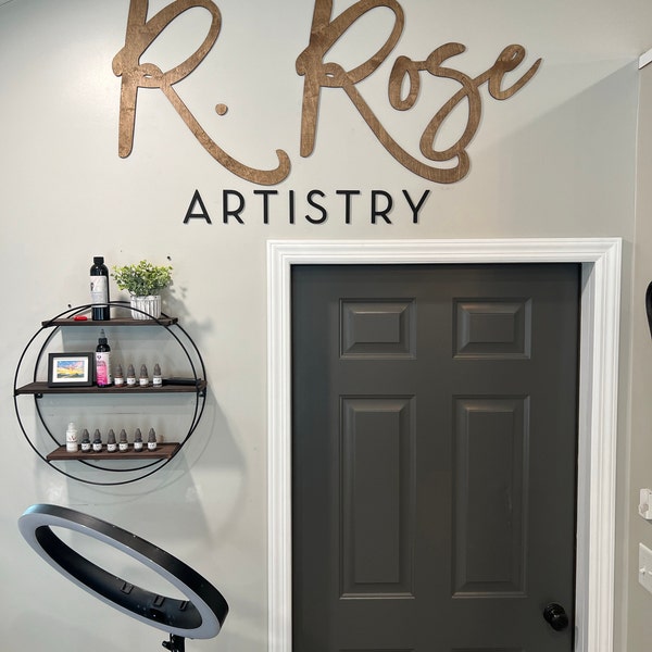 Beauty Salon Sign for Interior Wall With Custom Logo in Gold, Silver ...