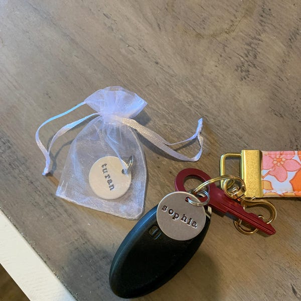 Thick Double Sided Brass Key Tag Labels Any Custom Text Super Quality ...