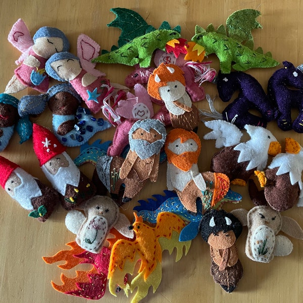 Plush Sewing Patterns for 12 Different Mythical Creatures, Felt Animals ...