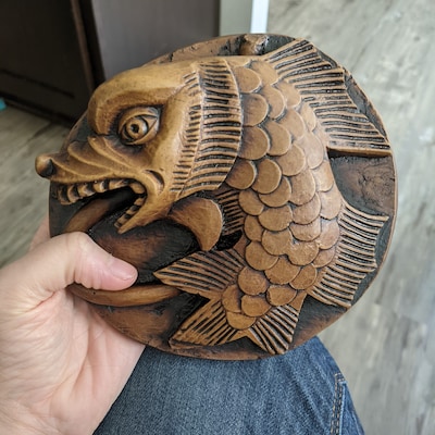 The Ludlow Dolphin reproduction Medieval Misericord Carving. - Etsy