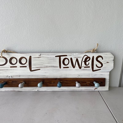 Custom Pool Sign, Pool Towel Holder, Pool Sign, Pool Towel Rack, Pool ...