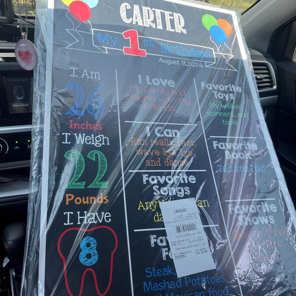 Any Age - Mickey Mouse Birthday Poster Milestone Chart Printable 24x36 ...