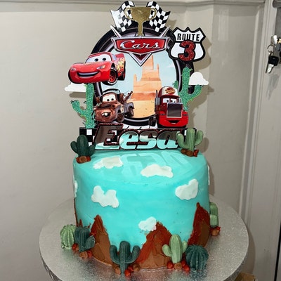 Cars Inspired Cake Topper Cars Movie Handmade Cake Topper - Etsy
