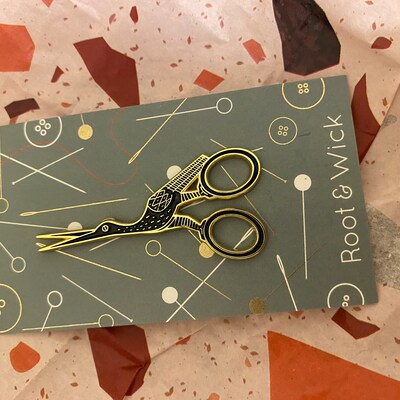 Stork Scissors Enamel Pin Embroidery Sewing Quilting Fiber - Etsy