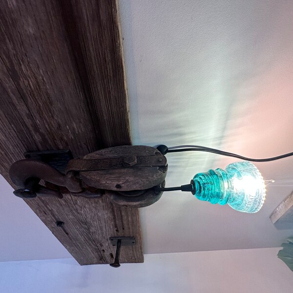 Glass Insulator Hanging Pendant Light Kit - Includes Porcelain Socket ...