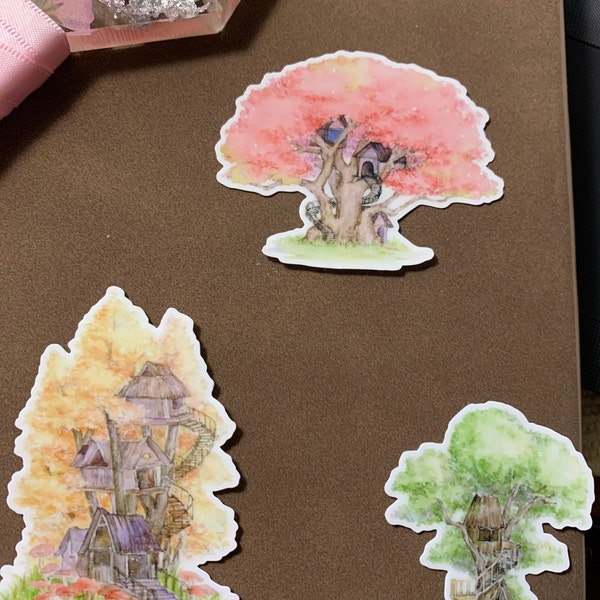 Tree Stickers | Nature Greenchy Stickers Floral Stickers Junk Journal ...