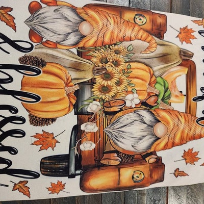 Thankful Blessed Gnomes Truck Png, Sublimation Designs Downloads, Fall ...
