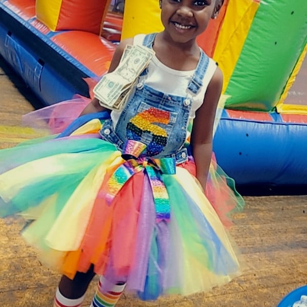 Tutu Overalls, Denim Tutu Jumper, Overall Tutu, Girls Birthday Outfit ...