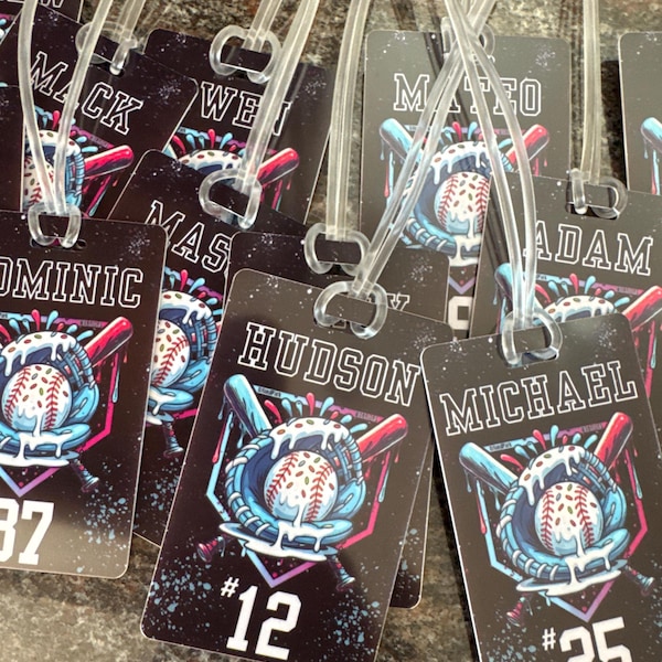 Fully Customized Bag Tags: Double-sided Personalized Sports, Events Bag ...