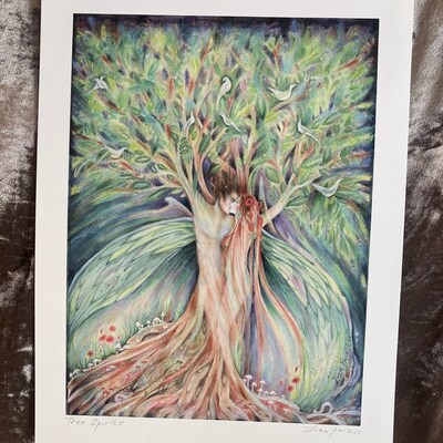 Tree of Love Art Print Tree Lovers Romantic Art Print Man - Etsy