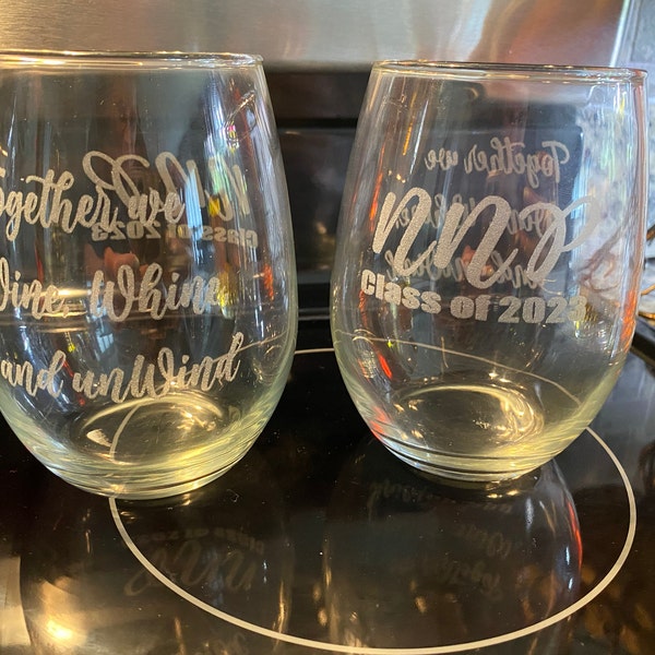 Custom Stemless Wine Glass, Zip and City Engraved Personalized Wine ...