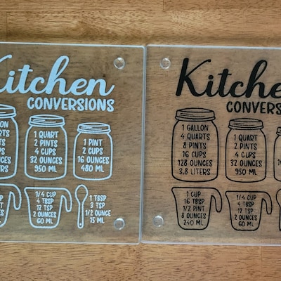 Kitchen Measurement Conversion Chart Svg, Kitchen Svg, Kitchen Decor ...