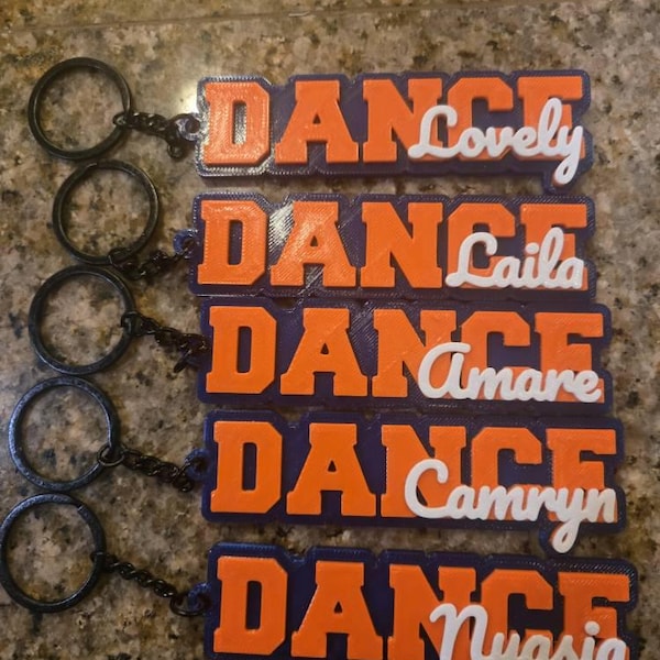 Bulk 5/10/20 Personalized Custom Dancer Dance Name Tag Keychain Keyring ...
