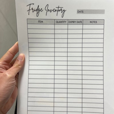 Kitchen Inventory Printable, Pantry, Fridge and Freezer Inventory ...