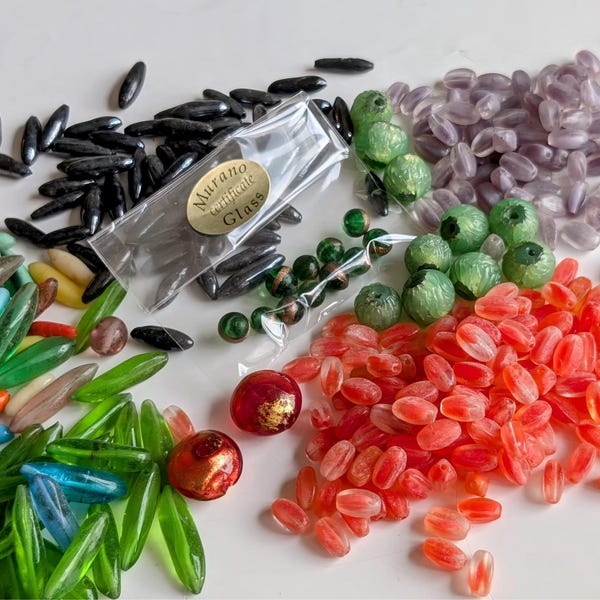 Rare Ercole Moretti Ground Chevron or Rosetta Bead, Vintage Art Deco ...