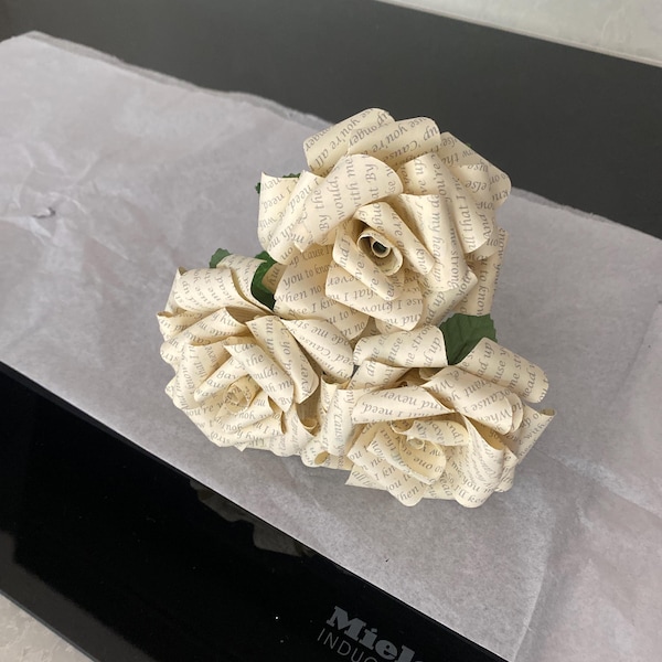 Personalised First Anniversary Gift, Paper Roses With Your Message or ...