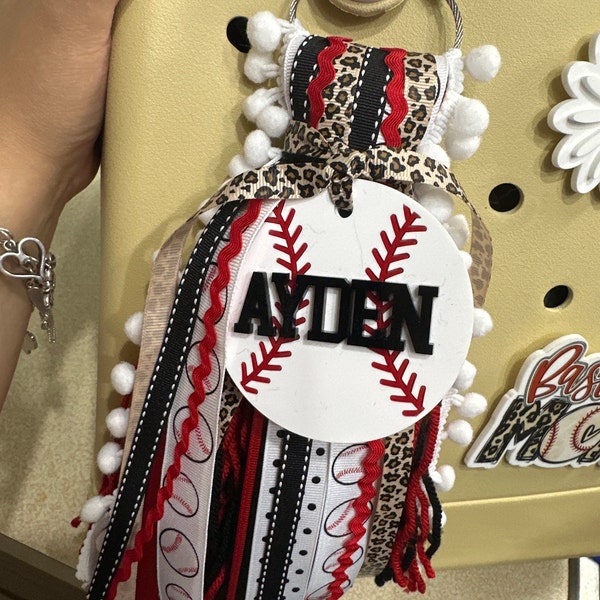 Personalized Baseball Bag Tag: Acrylic Charm With Tassel - Etsy
