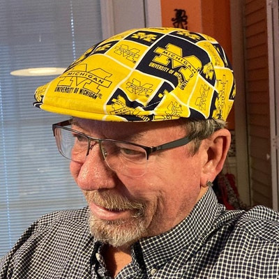 Custom Handmade Maroon and Natural Herringbone Wool Hat Flat Jeff Cap ...