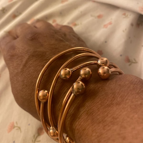 Hammered Copper Spiral Bangle | Pure Copper Bangle Bracelet | Solid Copper Bracelet | Healing ...