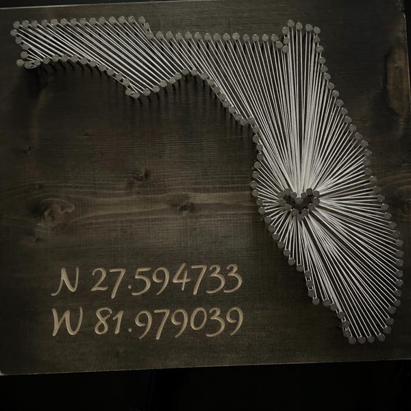 DIY State String Art Kit/ Nail Art Kit/ State String Art/ Anniversary ...