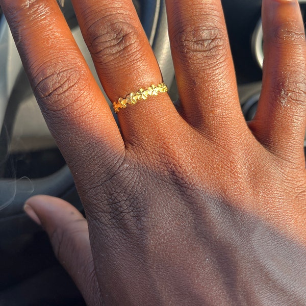 Gold Plumeria Flower Ring, Band Ring Lei Ring Gift, Gift for Her ...