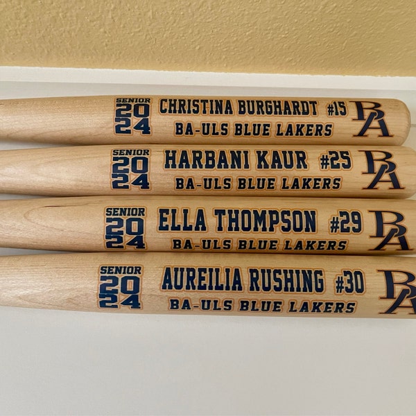 Personalized 18"in Mini Baseball Bat, Bat With Image or School Logo ...