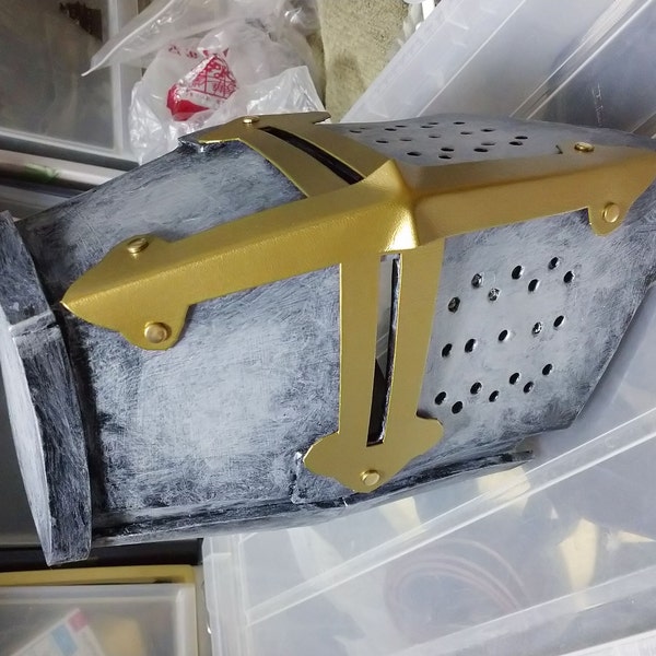 DIY Great Helmet Eva Foam Crusader Medieval Template Pattern Blueprint ...