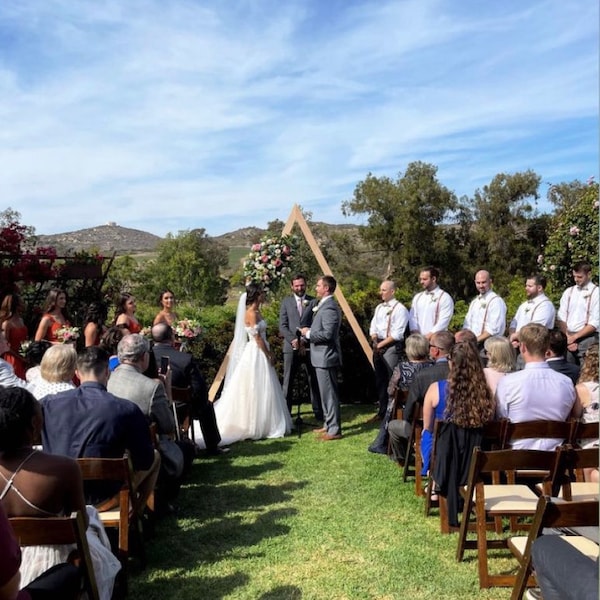 Wood Triangle Wedding Arch | Boho Wedding Triangle Arch | Modern ...