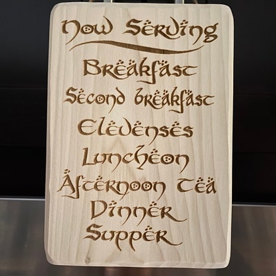 Scratch and Dent Sale Hobbit Daily Meals Sign / Plaque Solid Wood ...