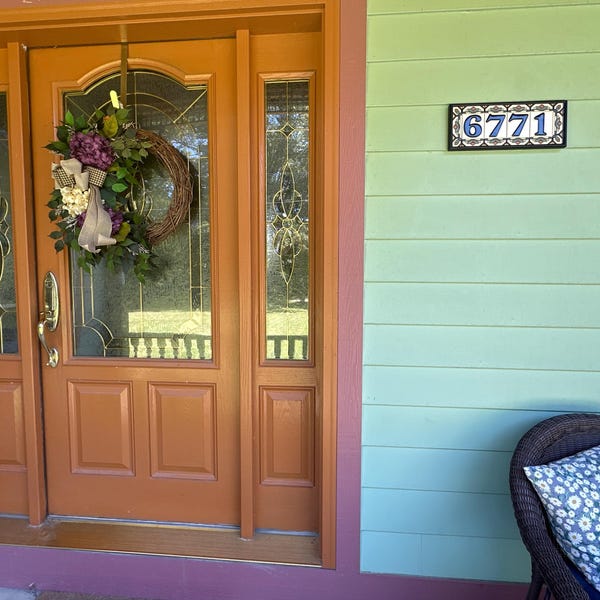 House Numbers Address Tiles Framed Set Custom Address Tiles Sign Hand ...