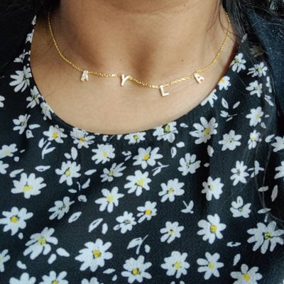 Personalised 925 Sterling Silver Name Necklace With Birthstone, - Etsy