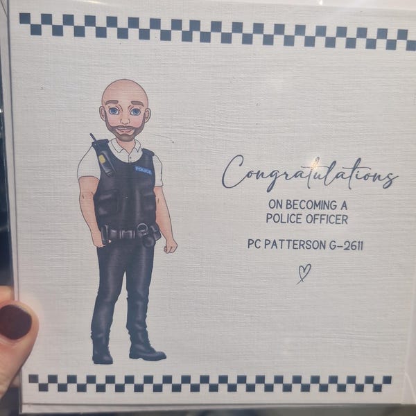 Personalised Congratulations Card for British Policeman, Police Officer ...