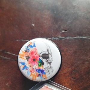 Floral Skull Badge Reel Retractable Skull Badge Reel X-ray Tech Badge ...