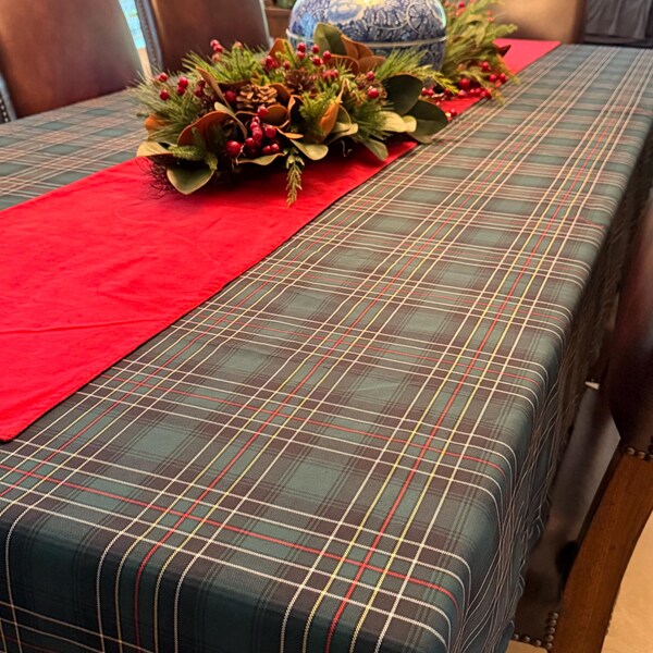 Green Tartan Table Runner and Napkin Set: Farmhouse Christmas Decor - Etsy