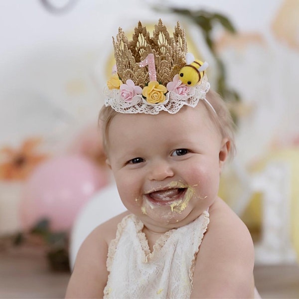 My 1st Bee Day Crown | Sweet to Bee One | Queen Bee Birthday Party Hat ...