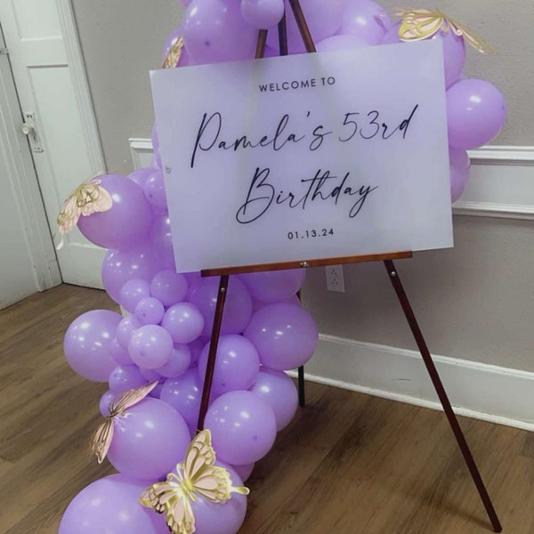 Acrylic Birthday Sign, Hanging Modern Birthday Sign, Modern Birthday ...