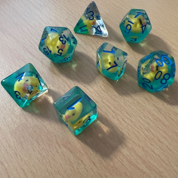 Ducky Dnd Dice Set Critical Role D20 Polyhedral Duck Dice Set for ...