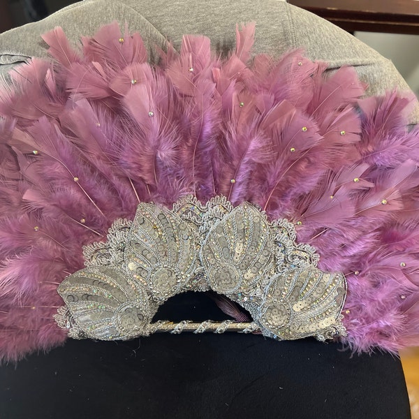 Feather Hand Fan/ African Feather Fan/ Bridal Handfan/ Feather Handfan ...