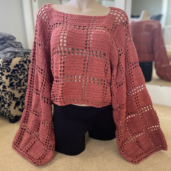 Aspen Sweater Filet Crochet Pattern - Etsy