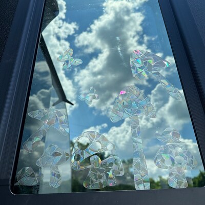 Sun Face With Lashes Window Cling Bling Holographic Rainbow Maker Sun ...