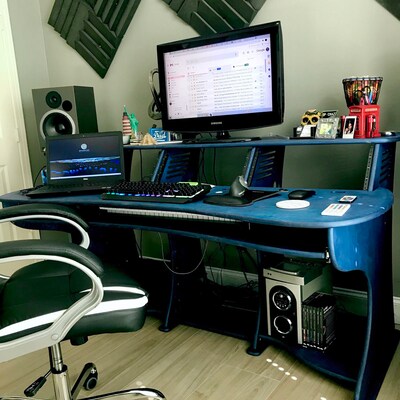 Recording Studio Desk 12RU Workstation Cabinet Grade Birch Plywood With ...