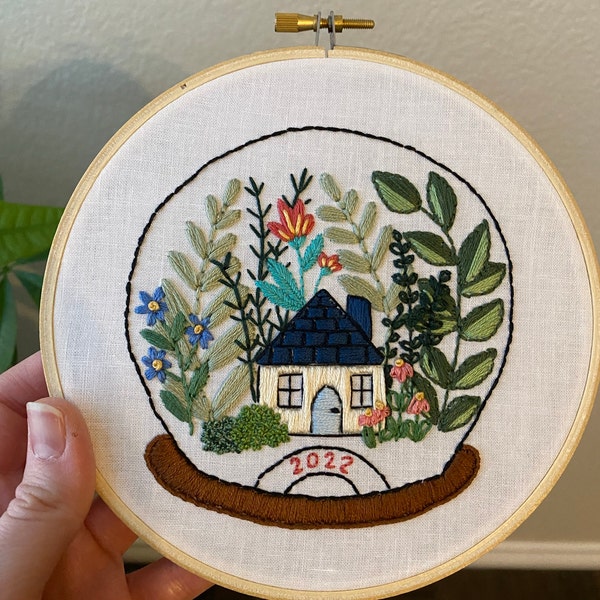 May Embroidery Pattern of the Month Club. Floral House and Plants ...