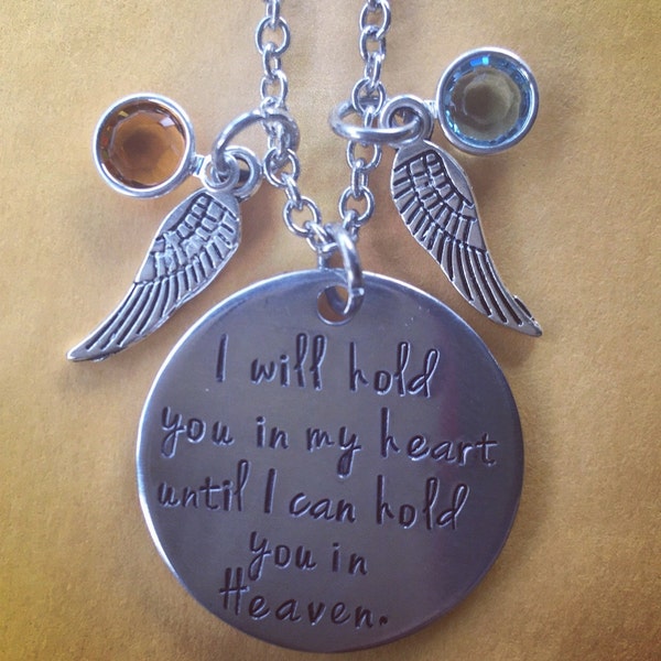 Engraved in Loving Memory Heart Memorial Necklace, Personalized ...