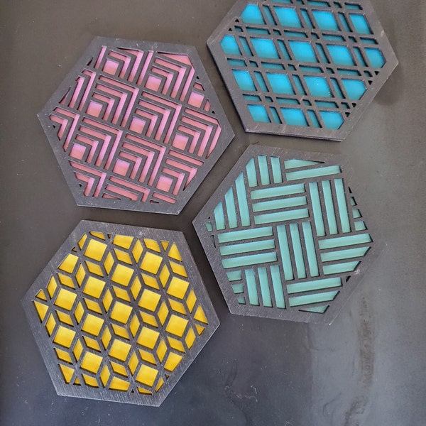 Design Your Own Coaster Set, Unique Modern Coaster, Colorful Coasters ...